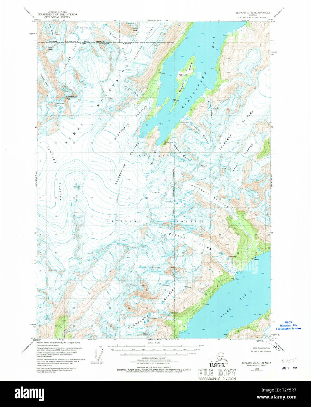 Seward alaska map Cut Out Stock Images & Pictures - Alamy