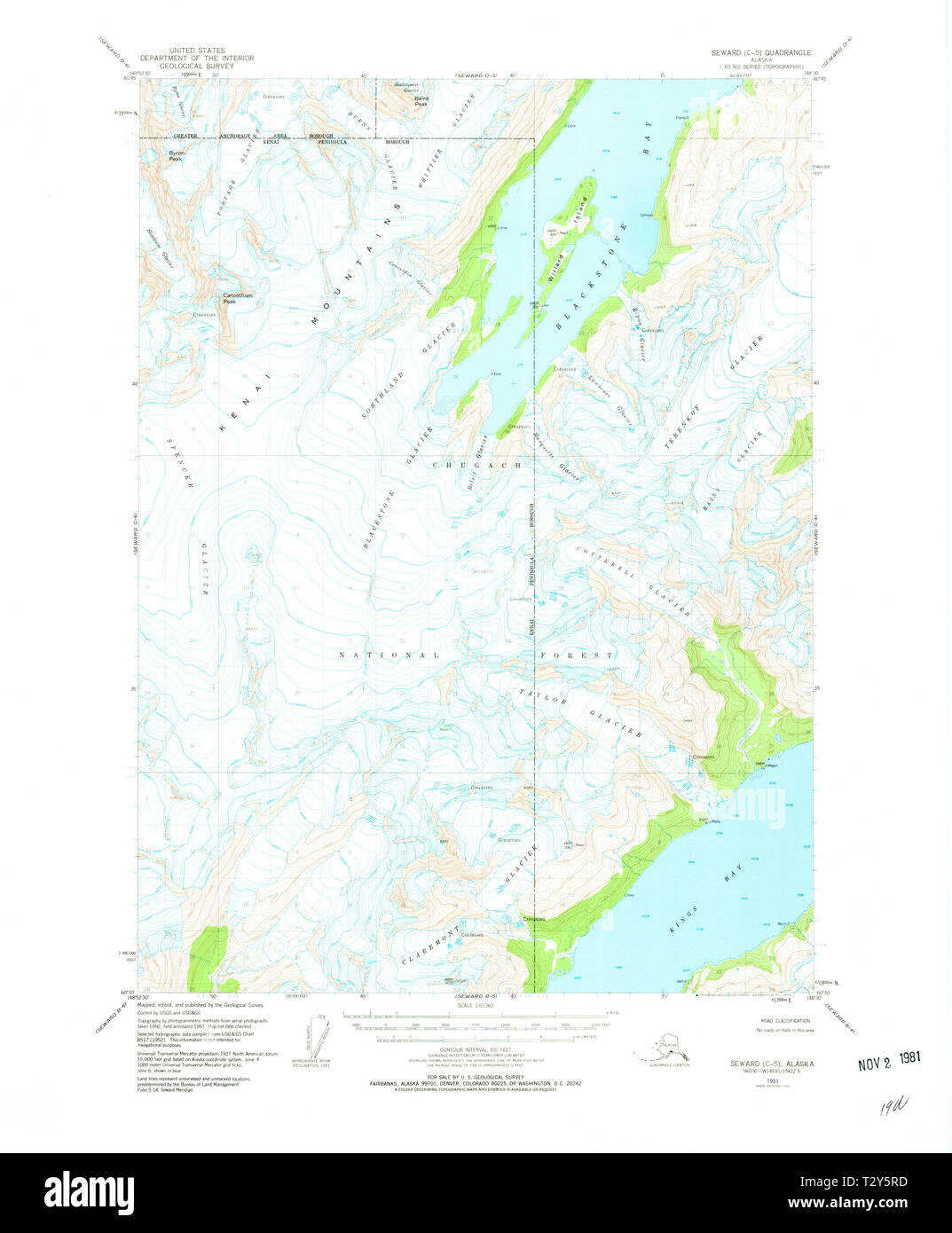 Seward alaska map Cut Out Stock Images & Pictures - Alamy