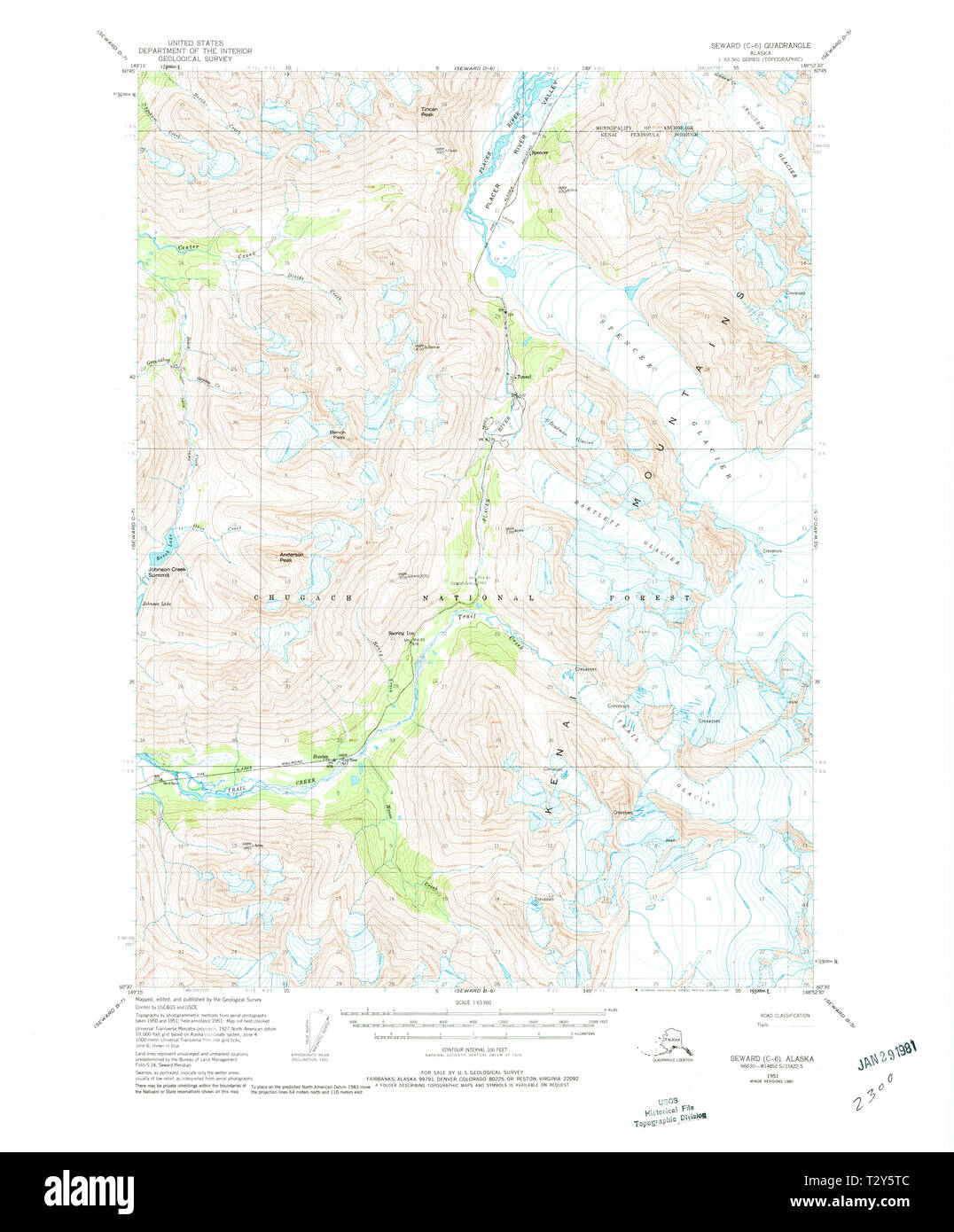 Seward alaska map Cut Out Stock Images & Pictures - Alamy