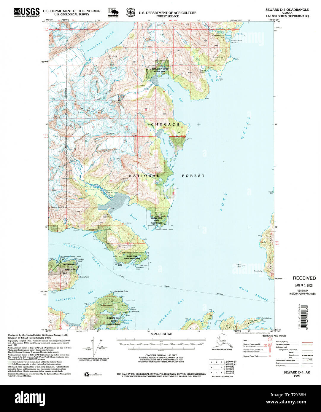 Seward alaska map Cut Out Stock Images & Pictures - Alamy