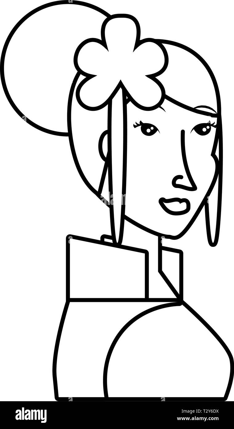geisha woman avatar character vector illustration design Stock Vector ...