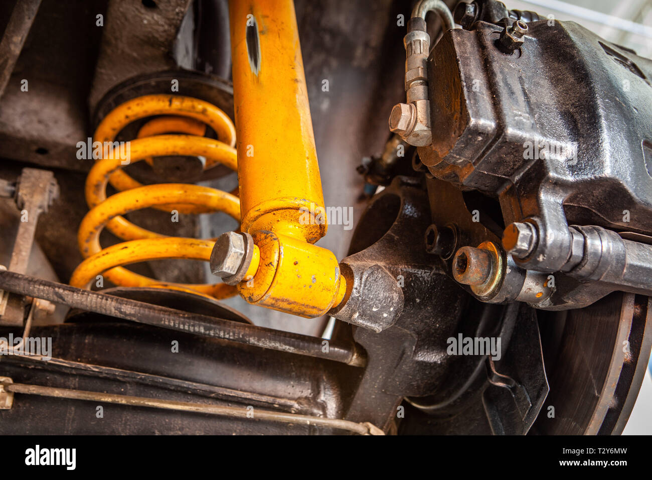 Yellow shock absorber hi-res stock photography and images - Alamy