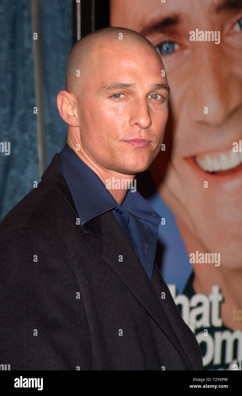 LOS ANGELES, CA. December 13, 2000: Actor MATTHEW McCONAUGHEY at the ...