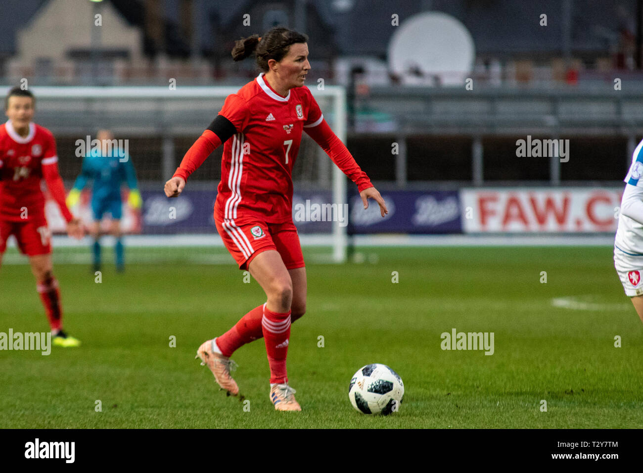 Helen Ward of Wales in action. Wales v Czech Republic at Rodney Parade ...