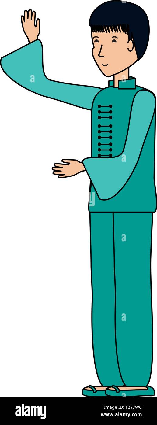 chinese man with traditional costume vector illustration design Stock ...