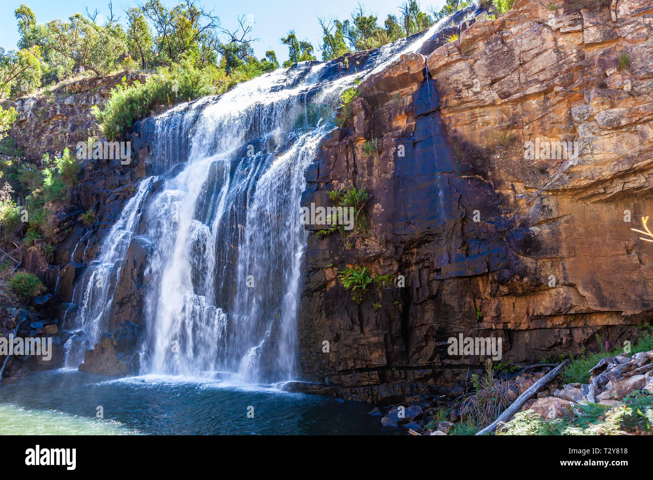 Famous Mackenzie falls waterfall closeup. Grampians, National Park ...