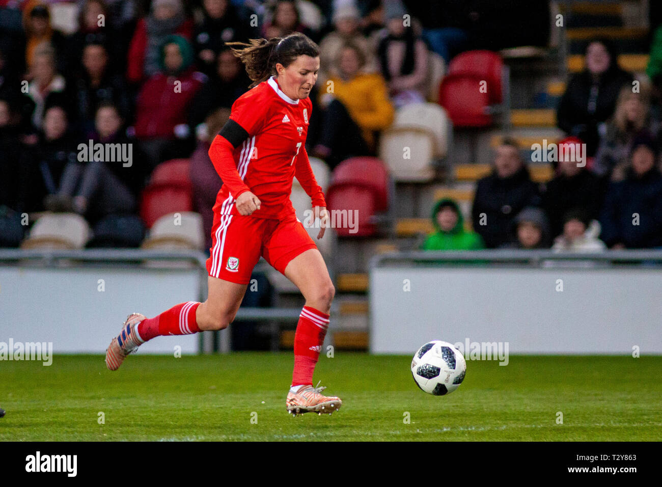 Helen Ward of Wales in action. Wales v Czech Republic at Rodney Parade ...