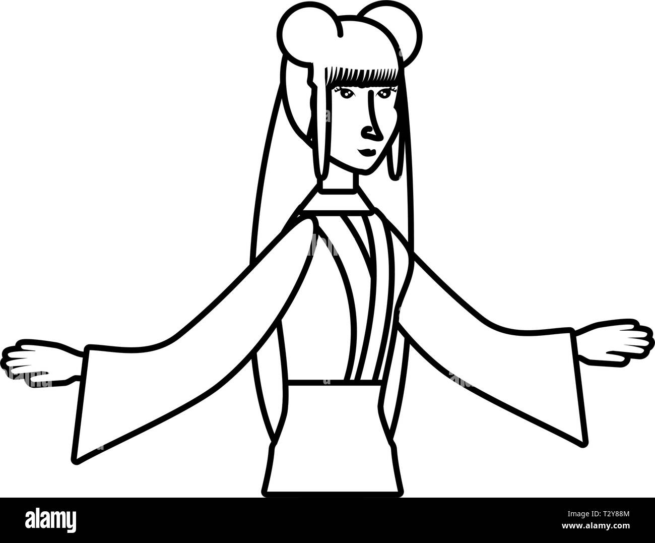 Cartoon woman open arms Black and White Stock Photos & Images - Alamy
