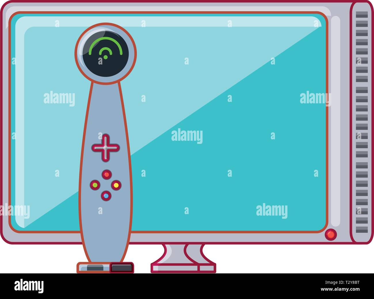 tv with joystick for video game isolated icon vector illustration ...