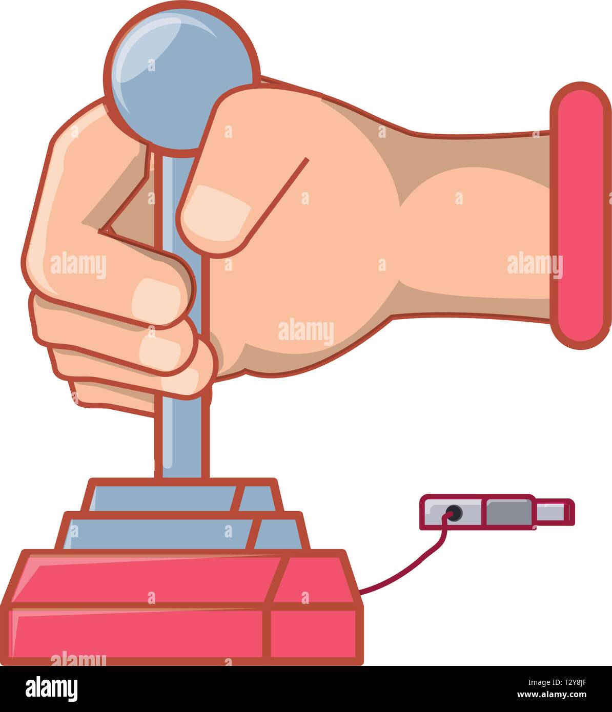 hand with joystick for video game vector illustration design Stock ...