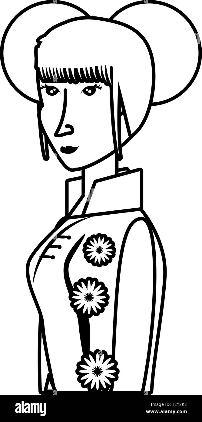 geisha woman avatar character vector illustration design Stock Vector ...