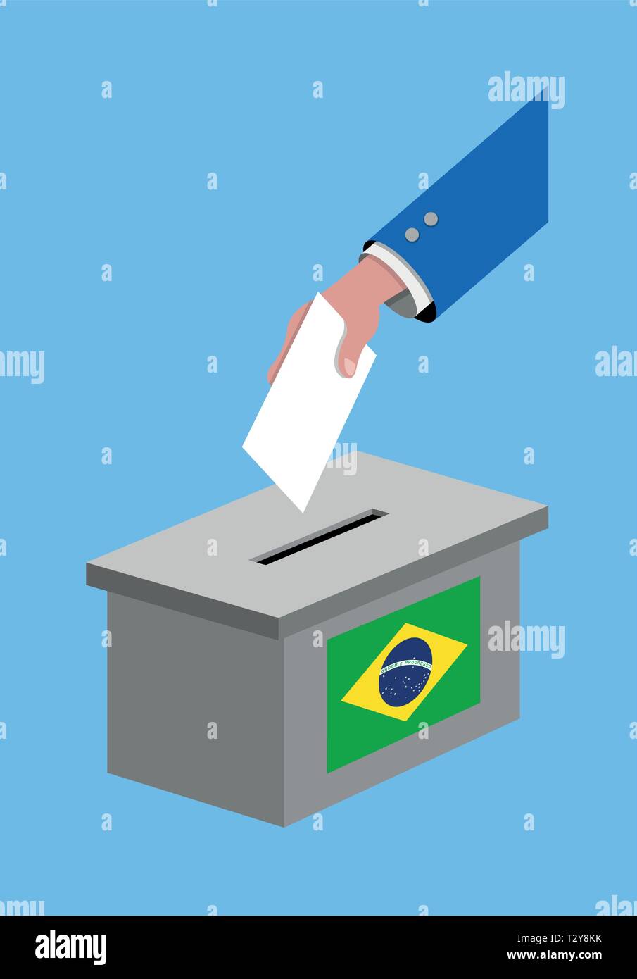 Vote for Brazil election with voting ballot and Brazilian flag. All the ...