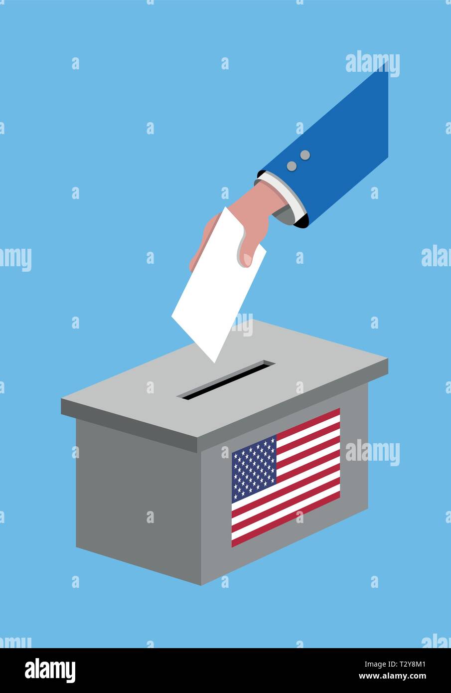 Vote for United States election with voting ballot and USA flag. All ...