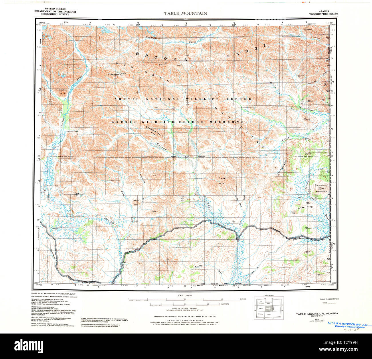USGS TOPO Map Alaska AK Table Mountain 707876 1956 250000 Restoration ...