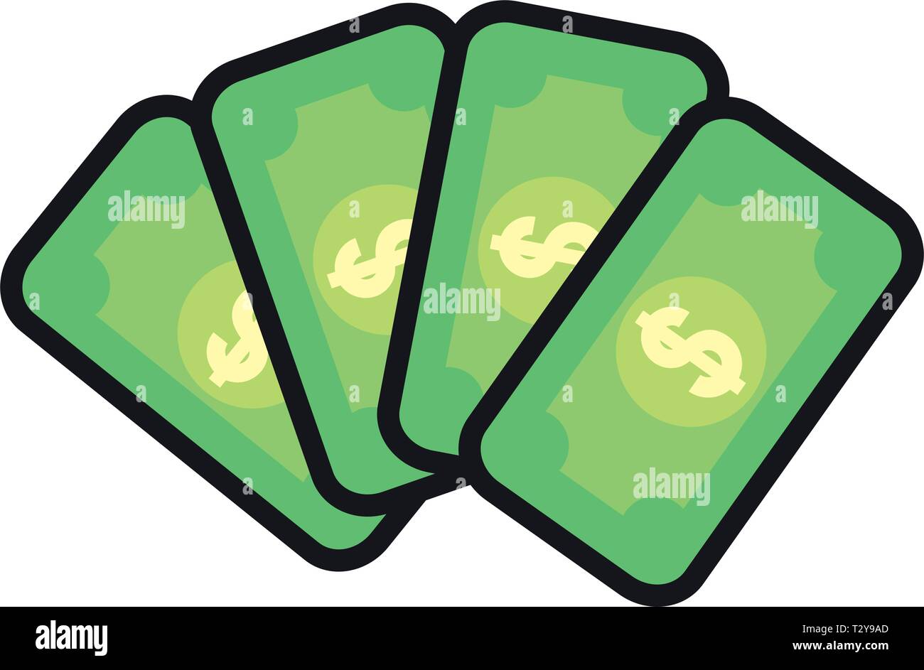 banknote money dollar on white background vector illustration Stock ...