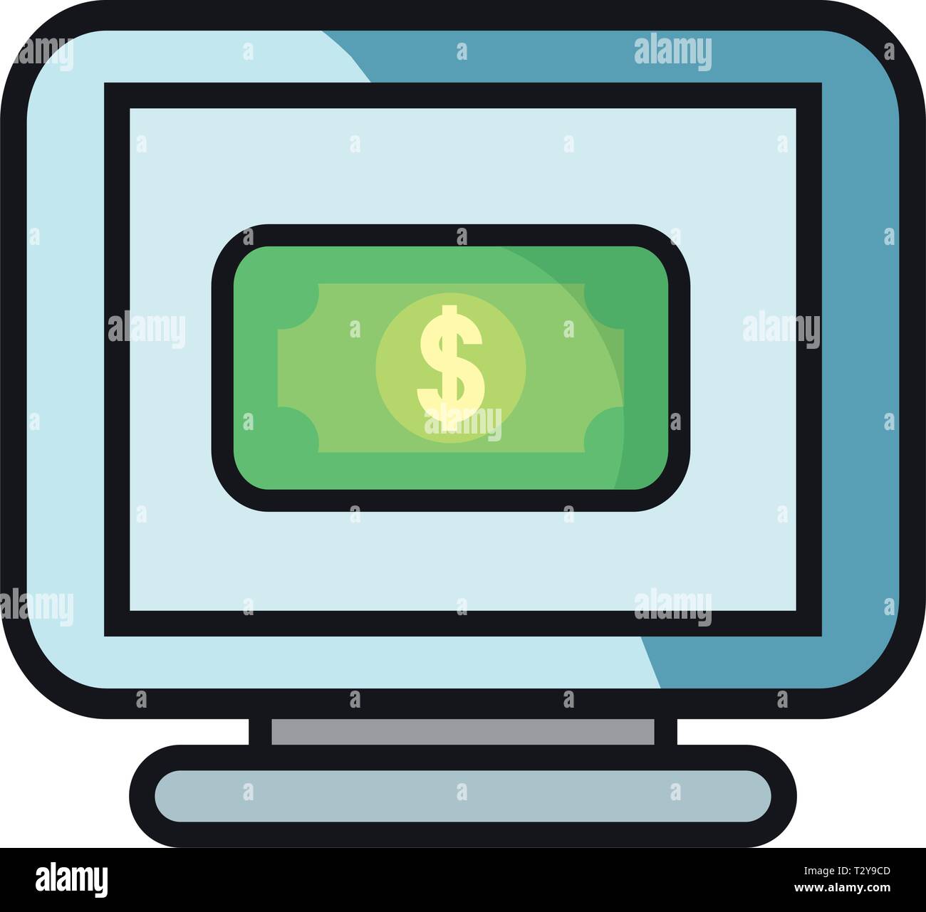 online shopping computer money dollar vector illustration Stock Vector ...