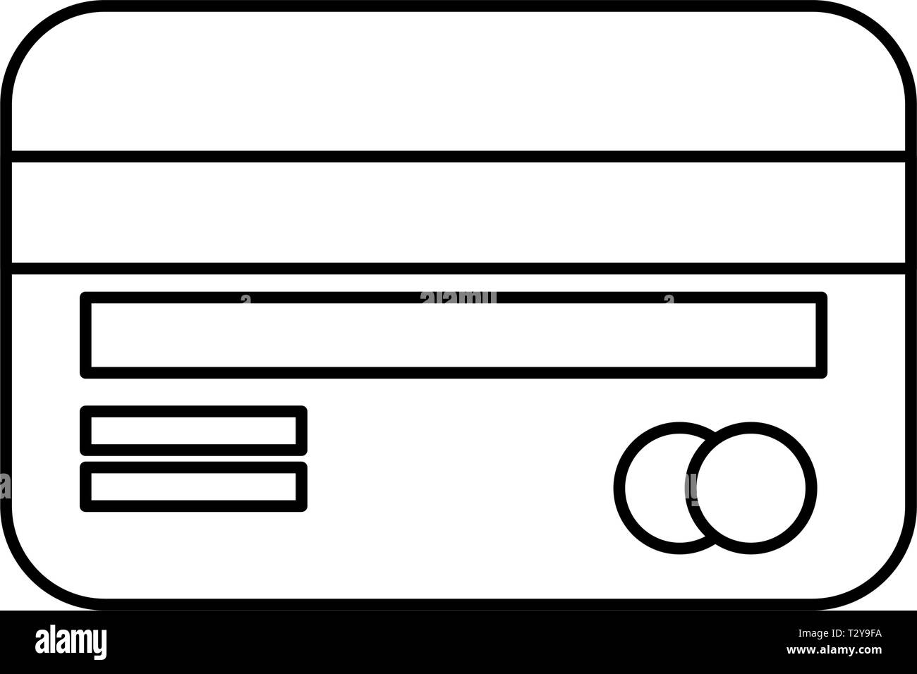 bank credit card on white background vector illustration outline Stock ...