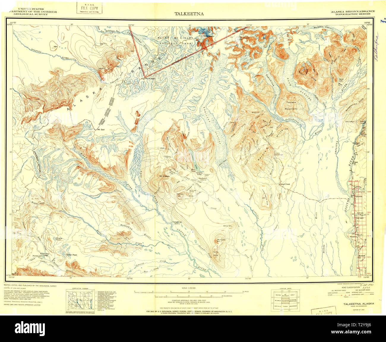 Alaska topographical map hi-res stock photography and images - Alamy