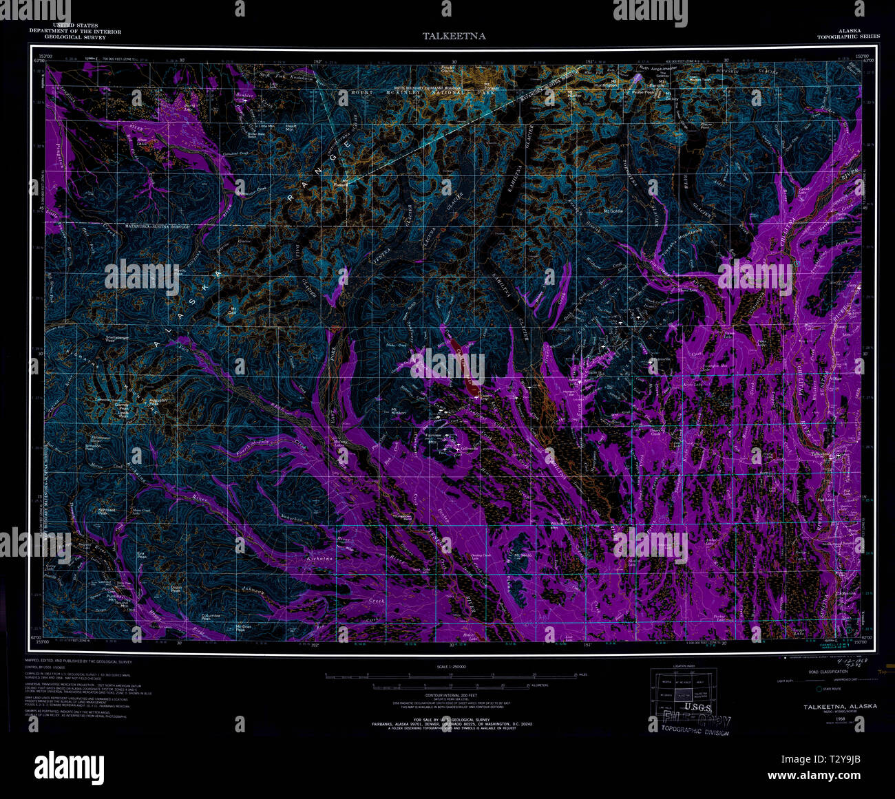Map of alaska 1958 hi-res stock photography and images - Alamy