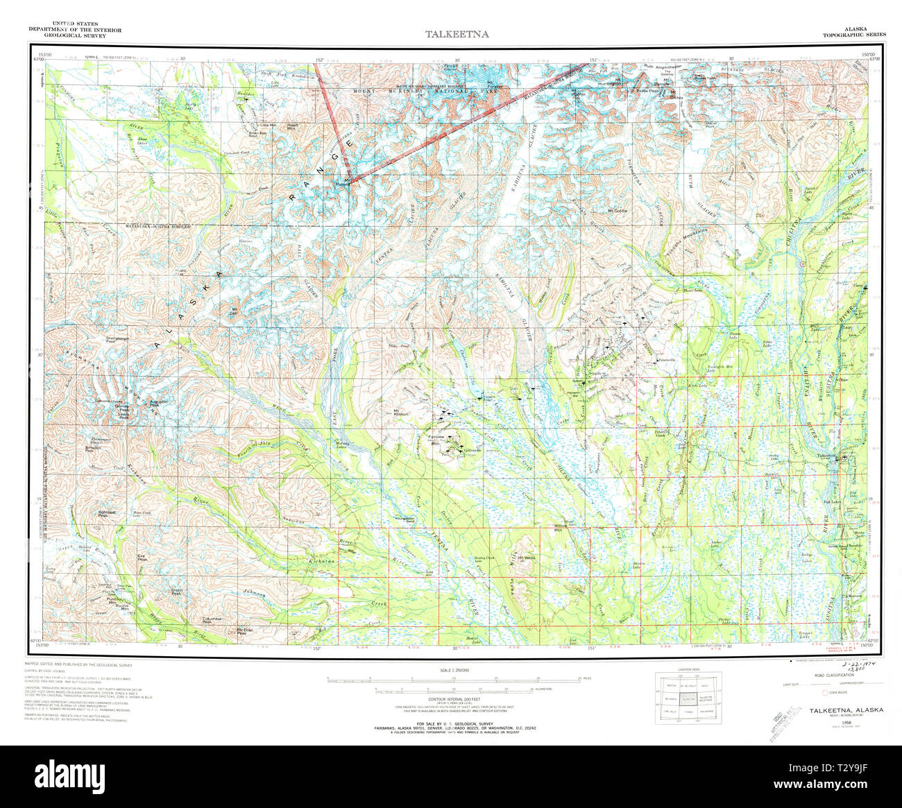 Map of alaska 1958 hi-res stock photography and images - Alamy