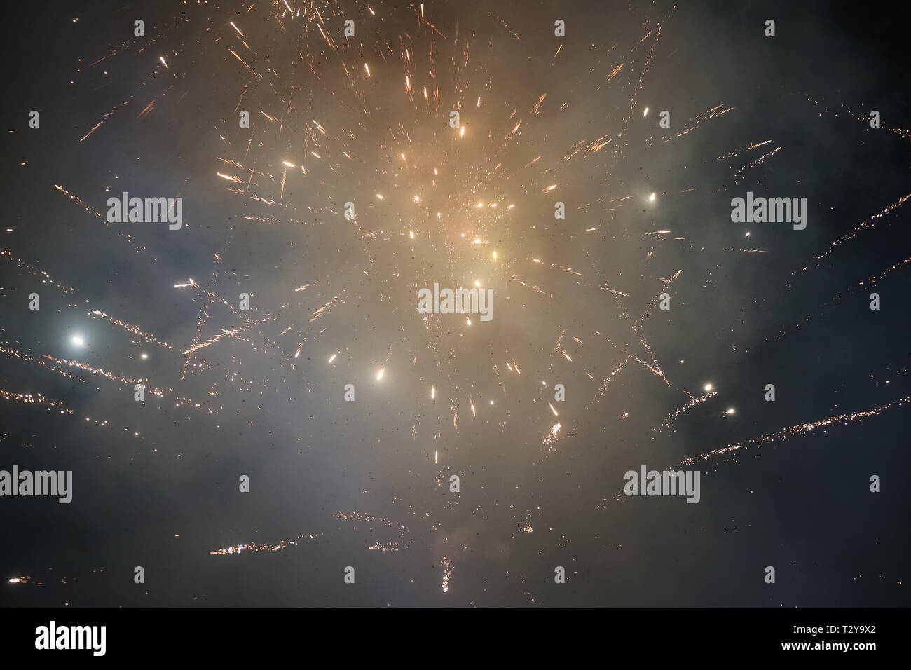 Red and Glowing Fireworks Stock Photo - Alamy