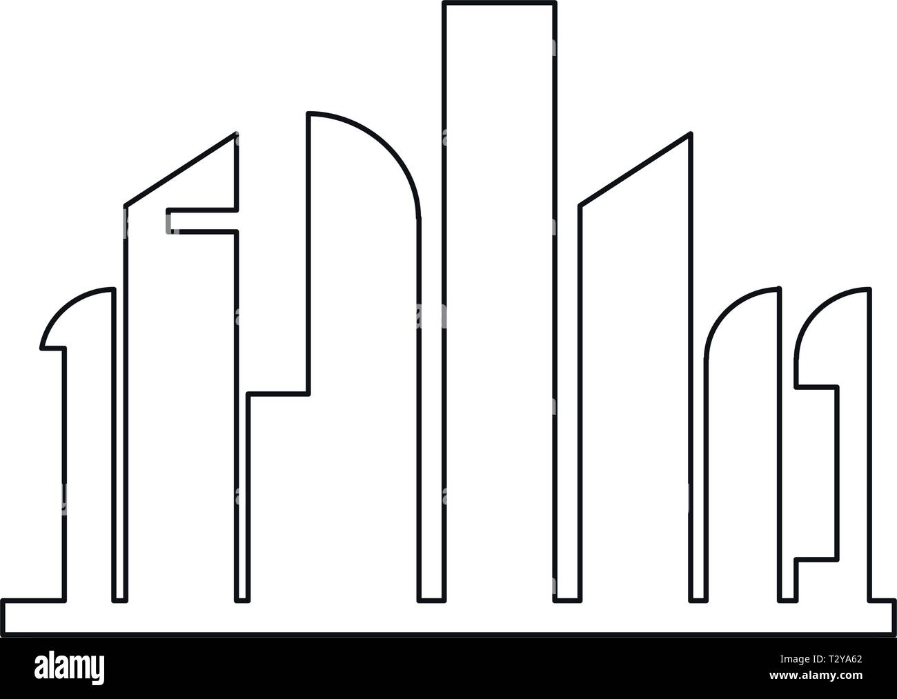 building city futuristic modern cityscape vector illustration outline ...