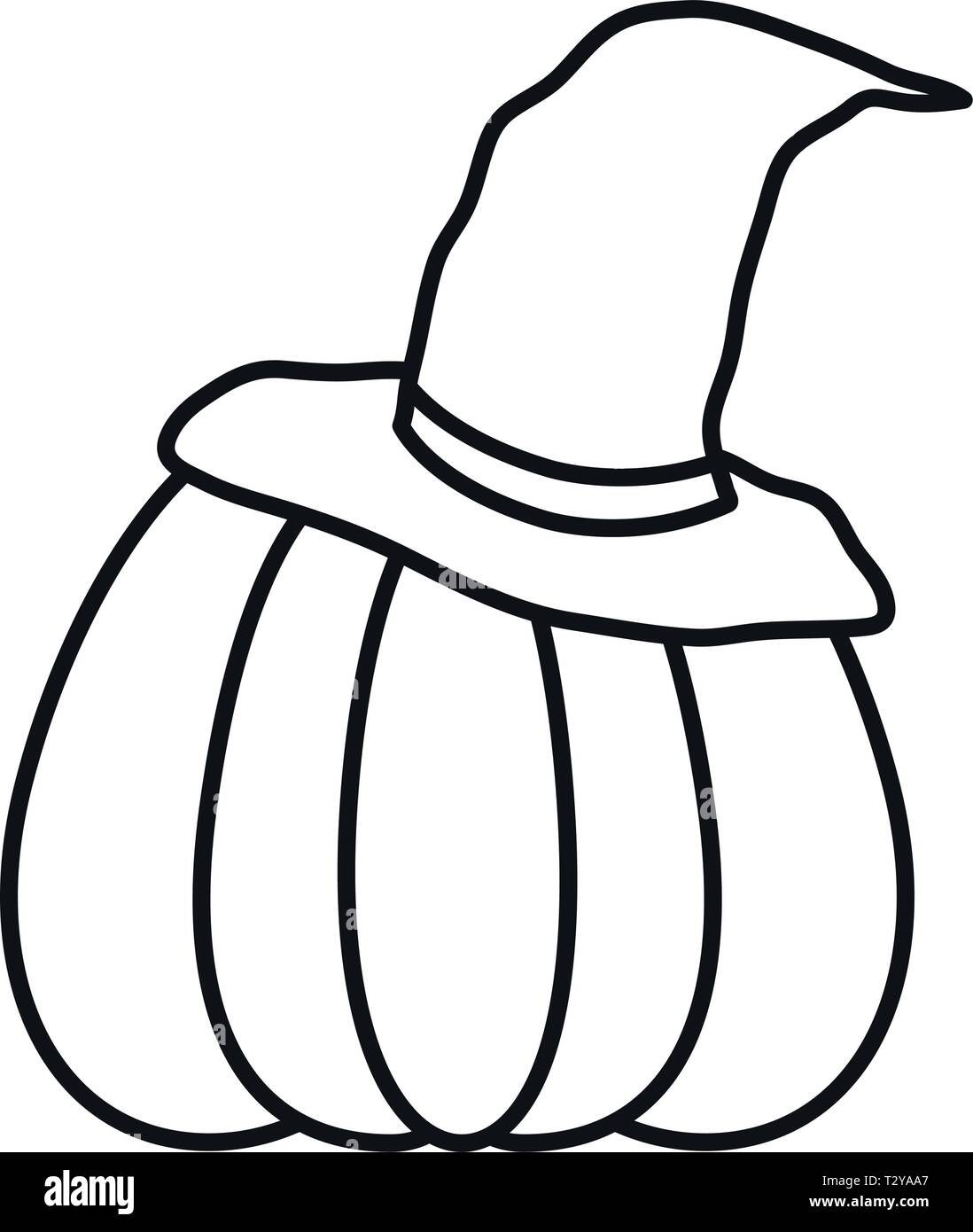 halloween pumpkin with witch hat over white background, vector ...