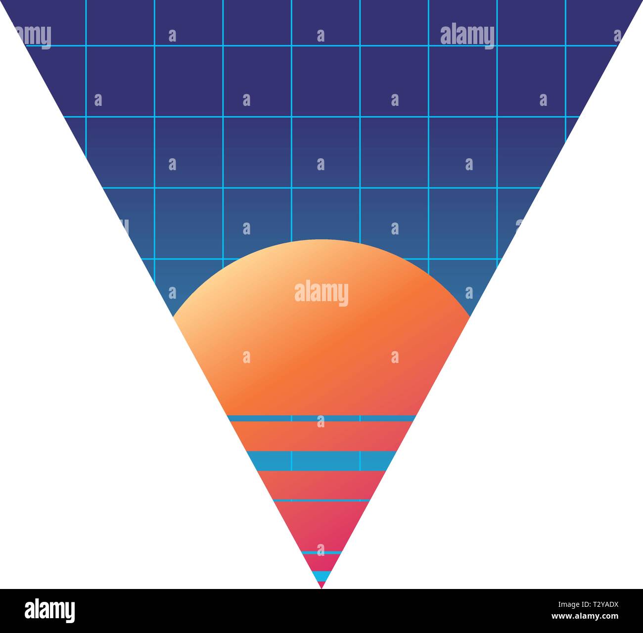 geometric abstract landscape desert sun vector illustration Stock ...