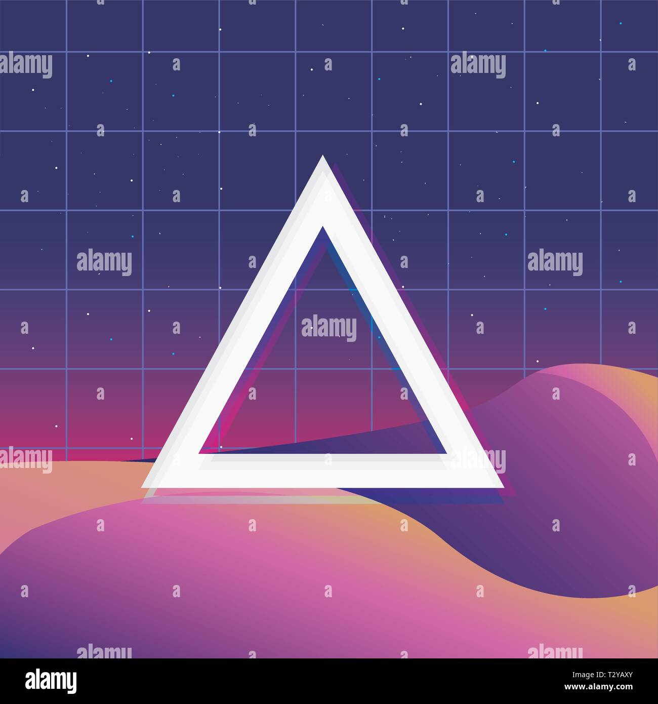 geometric triangle grid desert background vector illustration Stock ...