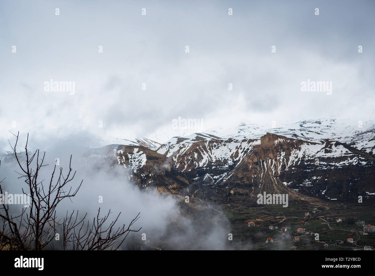 This is a capture for a a snowy mountains landscape taken in north ...
