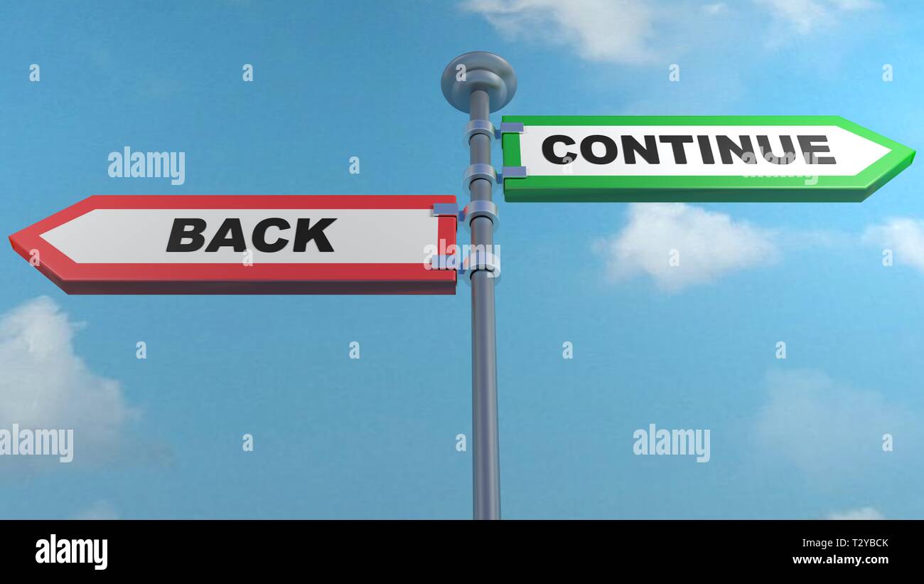 Street signs concept - Back - Continue red and green - 3D rendering ...