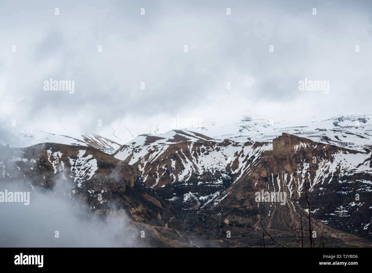 This is a capture for a a snowy mountains landscape taken in north ...