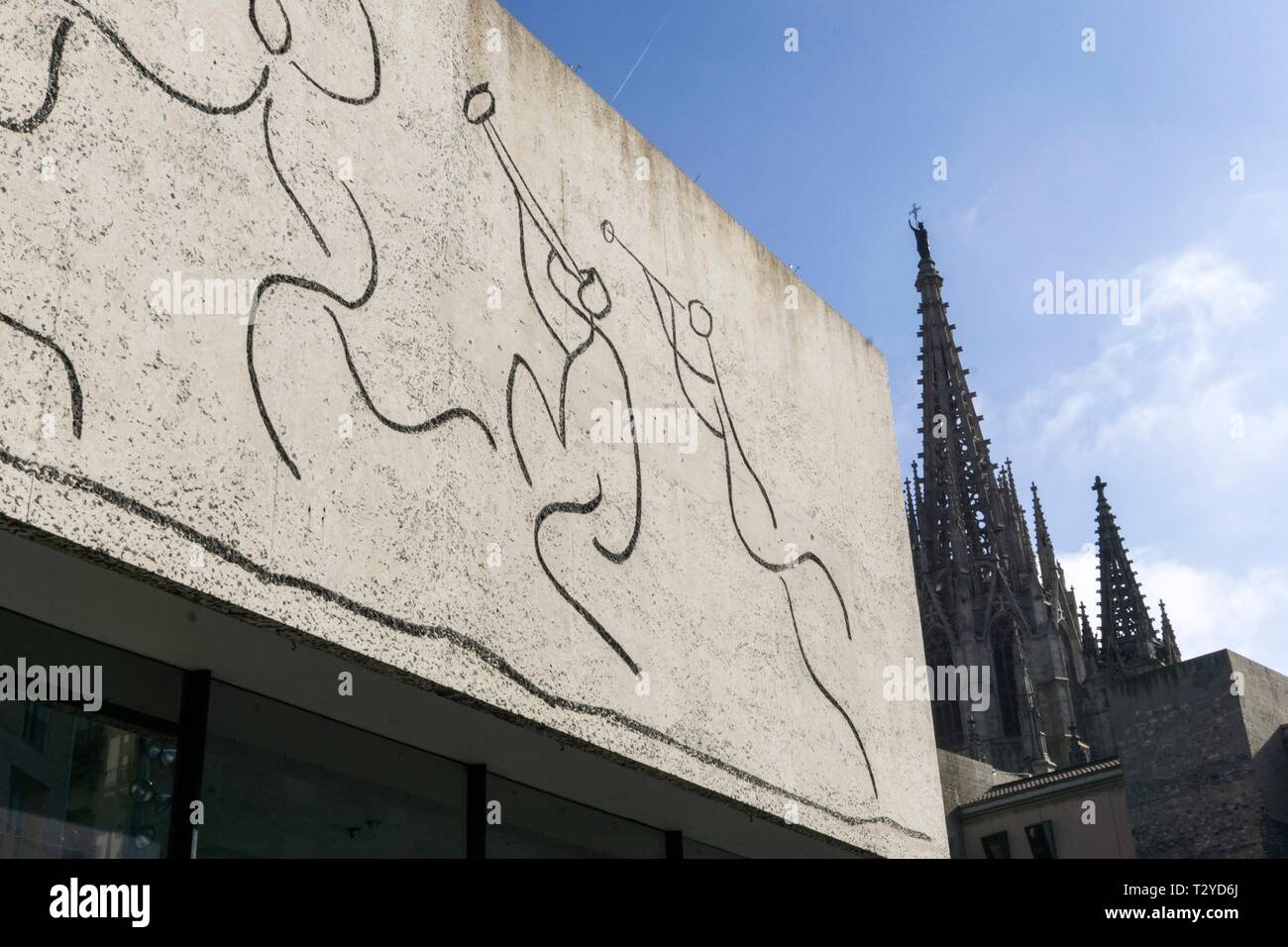 College of architects of Barcelona,Picasso mural, Catalonia, Spain ...