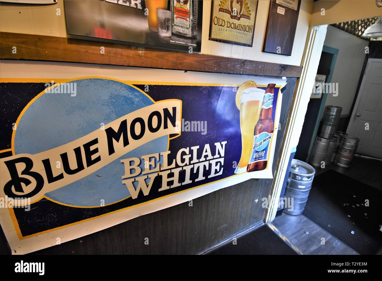 Blue Moon, a popular white beer in the USA made from Belgian ideas, on ...