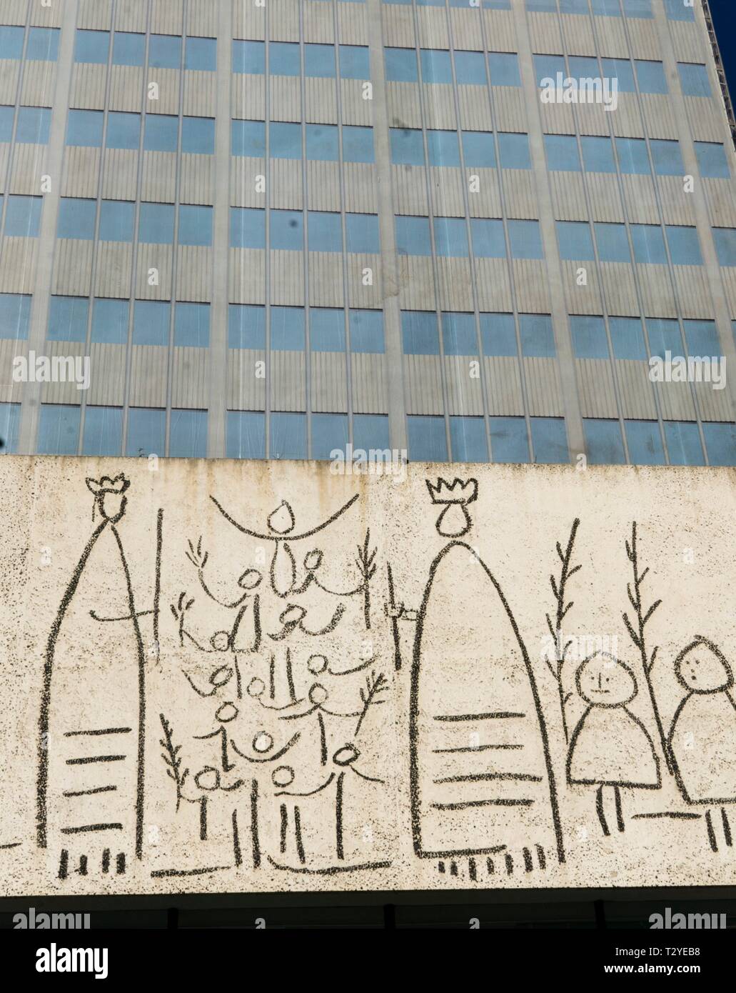 College of architects of Barcelona,Picasso mural, Catalonia, Spain ...