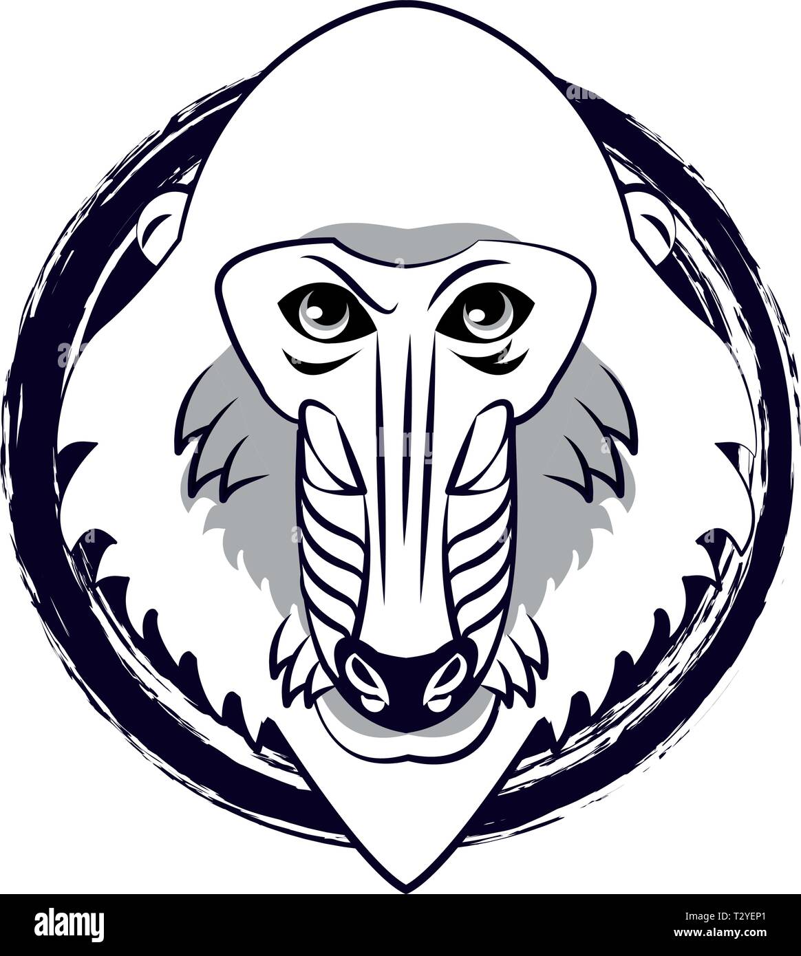 Mandrill monkey drawing Stock Vector Images - Alamy