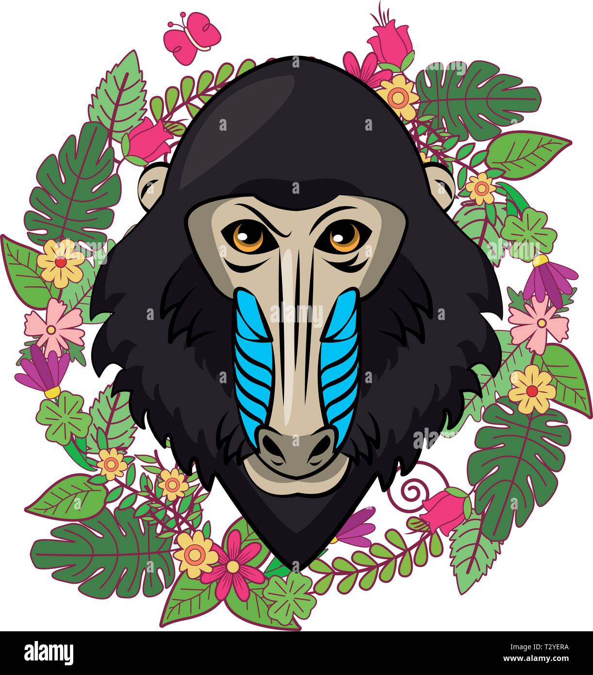 Mandrill face cool sketch Stock Vector Image & Art - Alamy