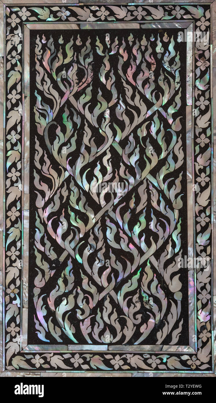 Thai art style pearl inlay pattern for background or wallpaper Stock ...