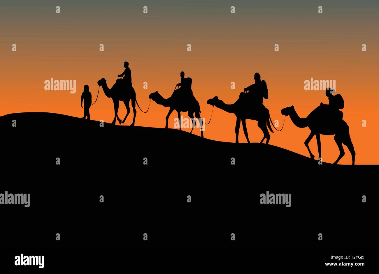 Four camel riders Stock Vector Images - Alamy