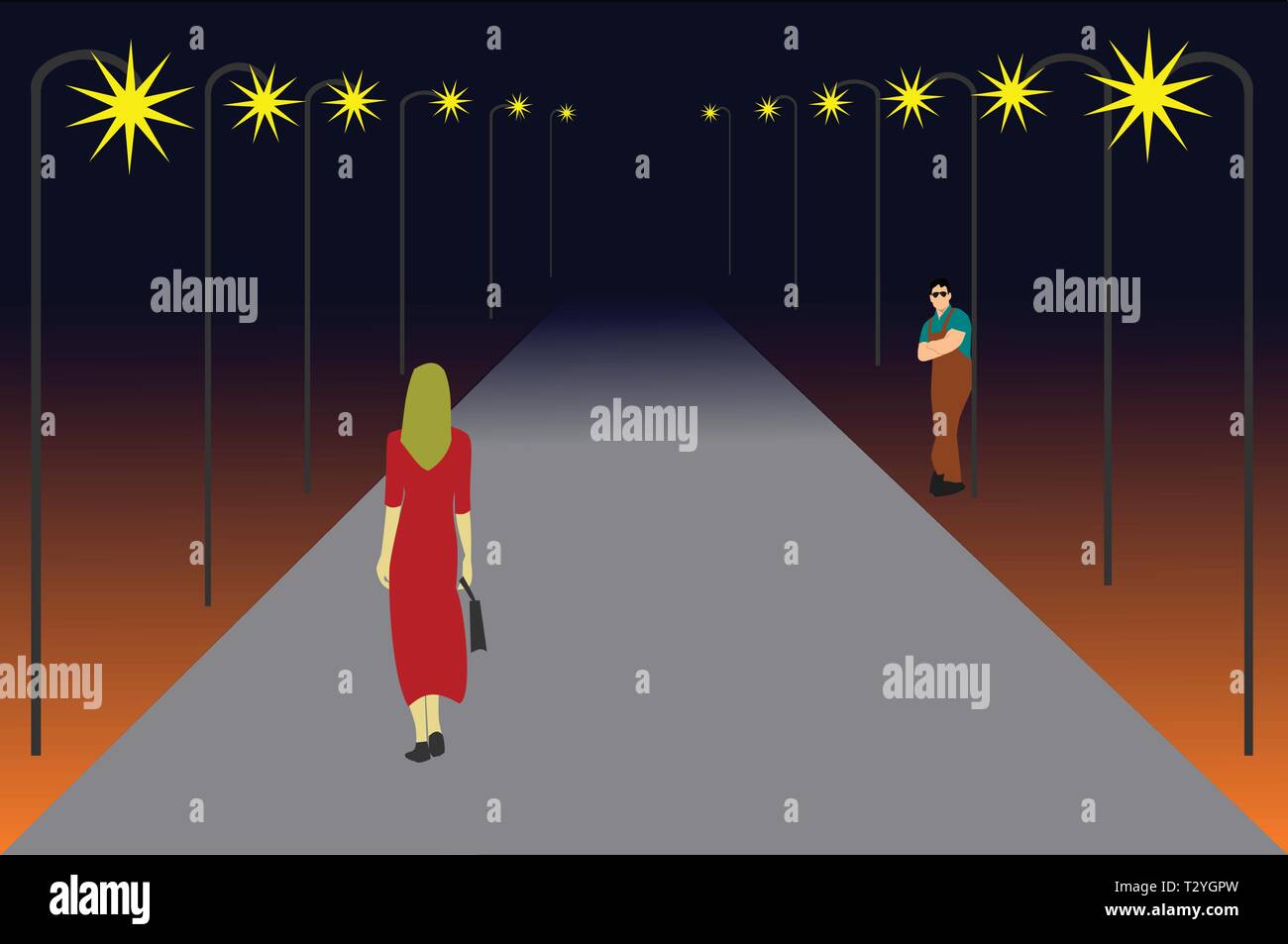 Lonely walkway Stock Vector Images - Alamy