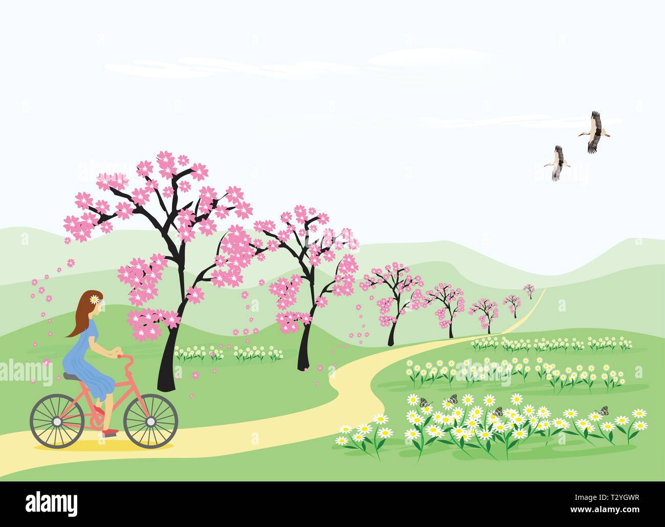 Japan bike field bird hi-res stock photography and images - Alamy
