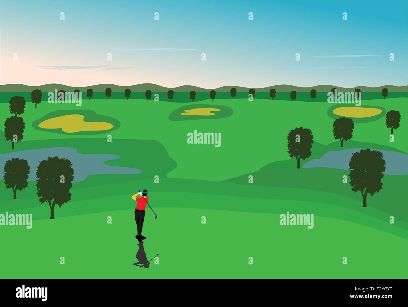 Summer day of golfers Stock Vector Images - Alamy