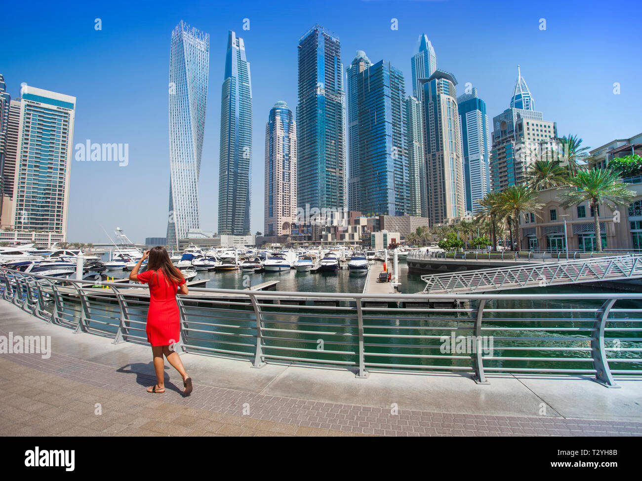Dubai Marina city in United Arab Emirates. travel concept Stock Photo ...