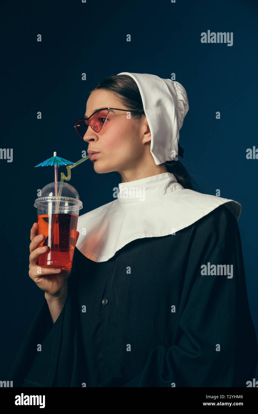 Young lady sitting on bonnet hi-res stock photography and images - Alamy