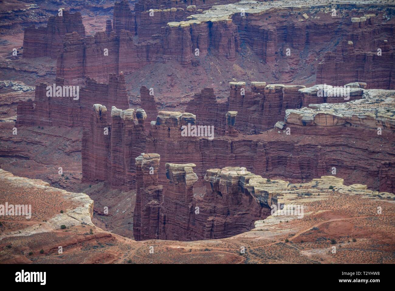 View of erosion landscape from Grand View Point Overlook, rock ...