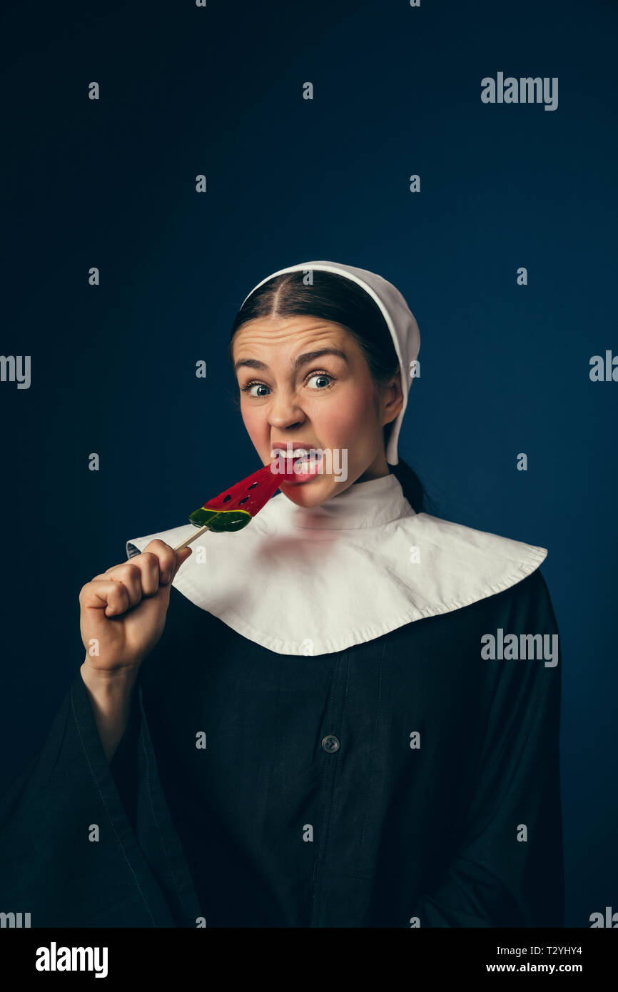Young lady sitting on bonnet hi-res stock photography and images - Alamy