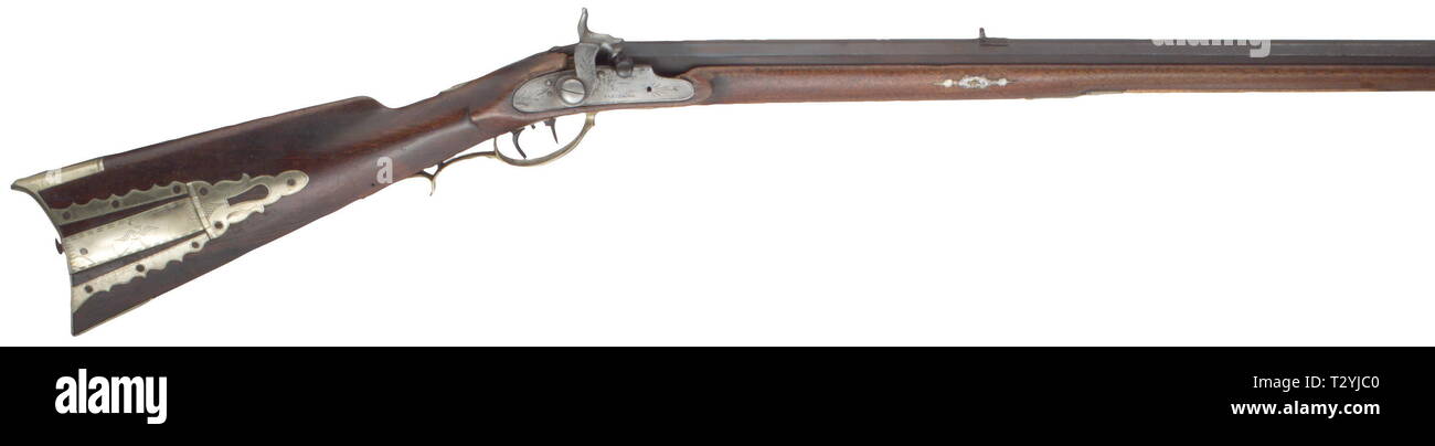 Civil long arms, flintlock and caplock, caplock rifle, USA, circa 1830/ ...