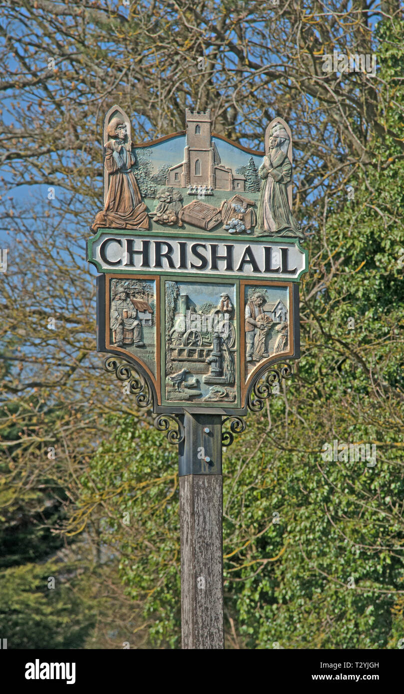 Chrishall Village Sign Essex Stock Photo - Alamy