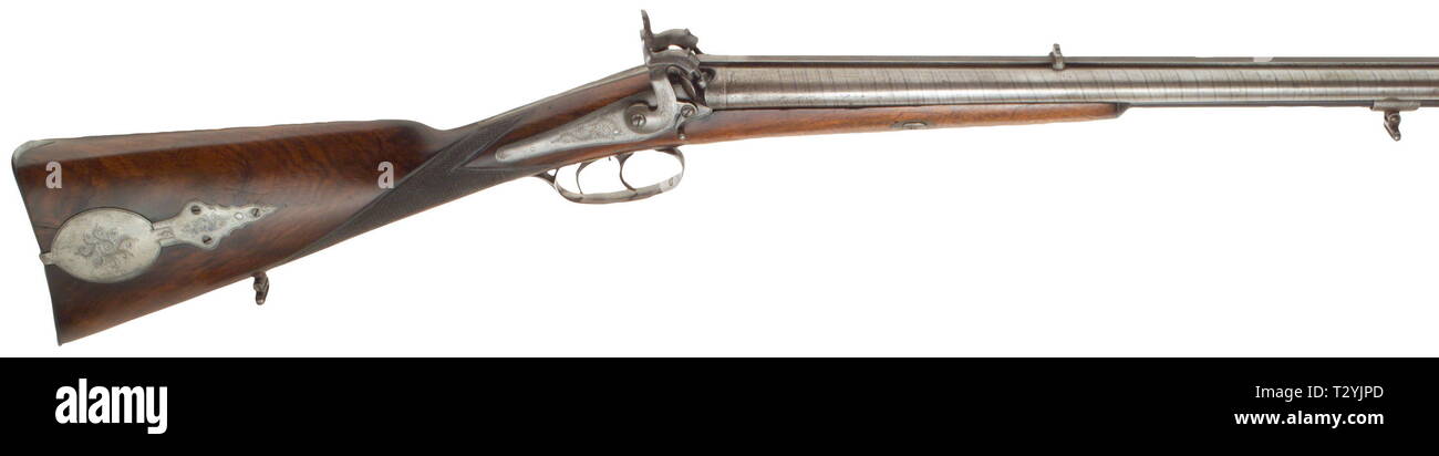 Civil long arms, flintlock and caplock, caplock combination gun ...