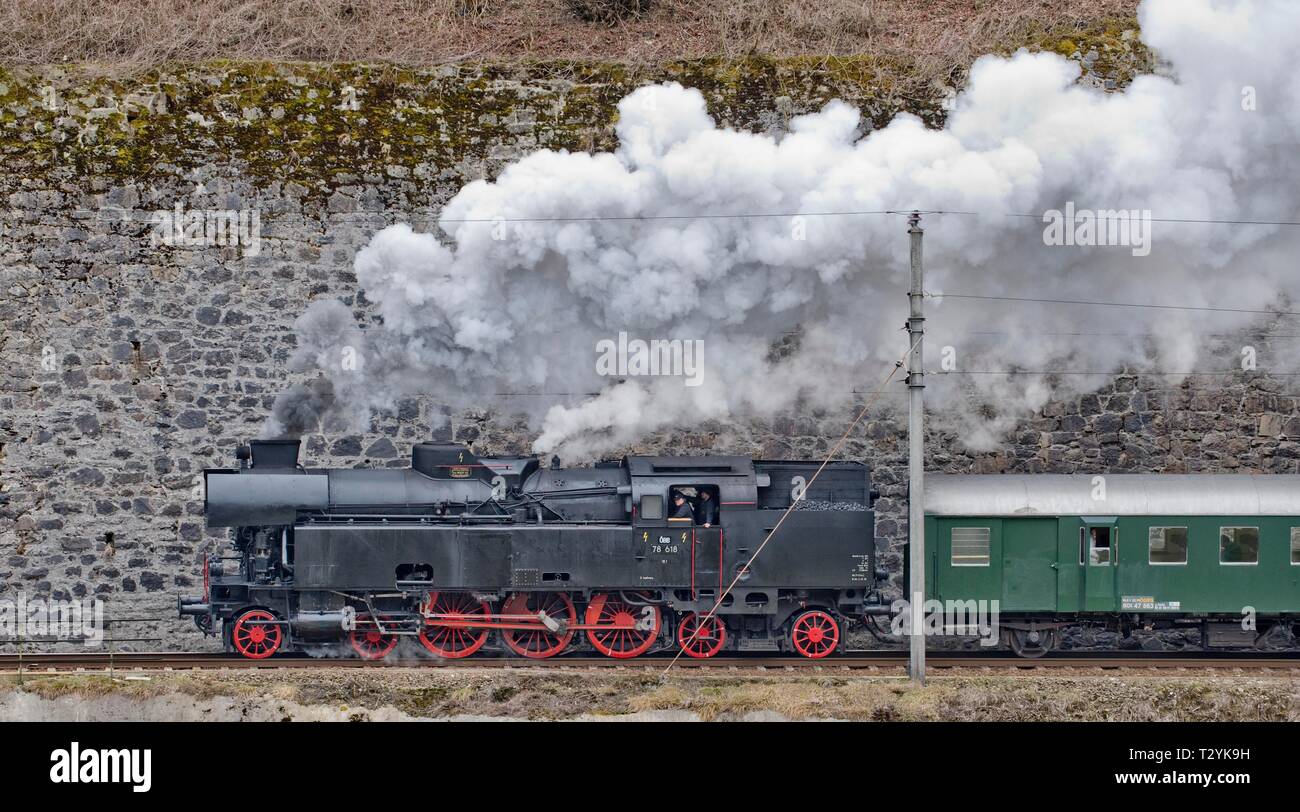 Historic steam locomotive of the crown prince rudolf railway hi-res ...